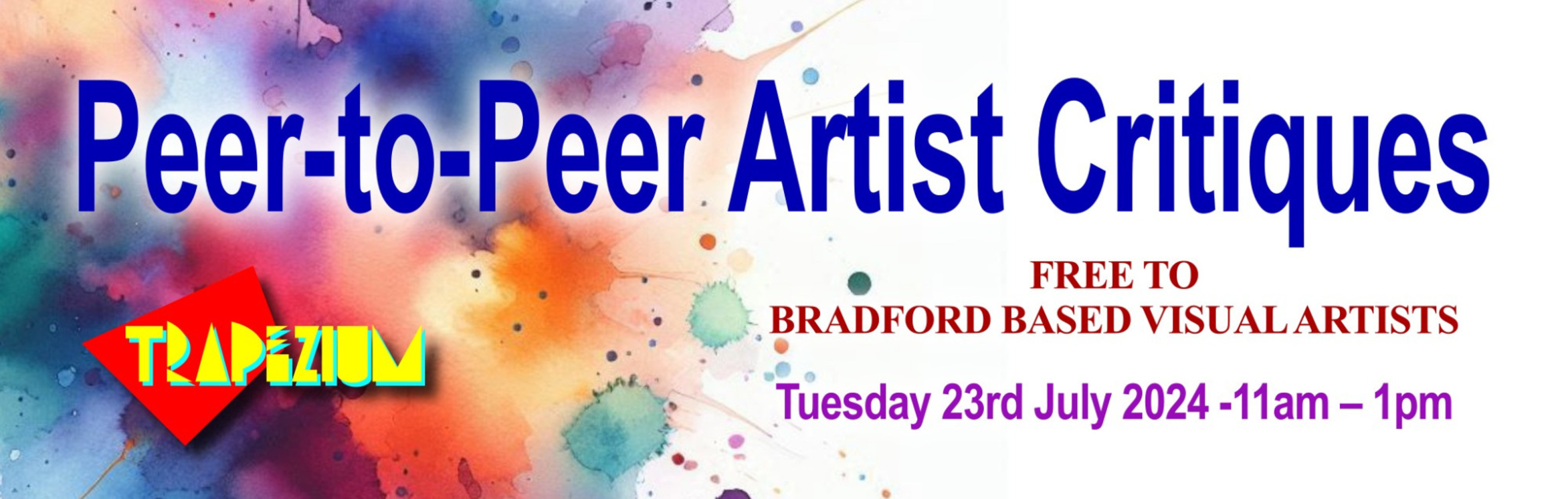 Select tickets – Free | Peer-to-Peer Artist Critiques – Trapezium Arts