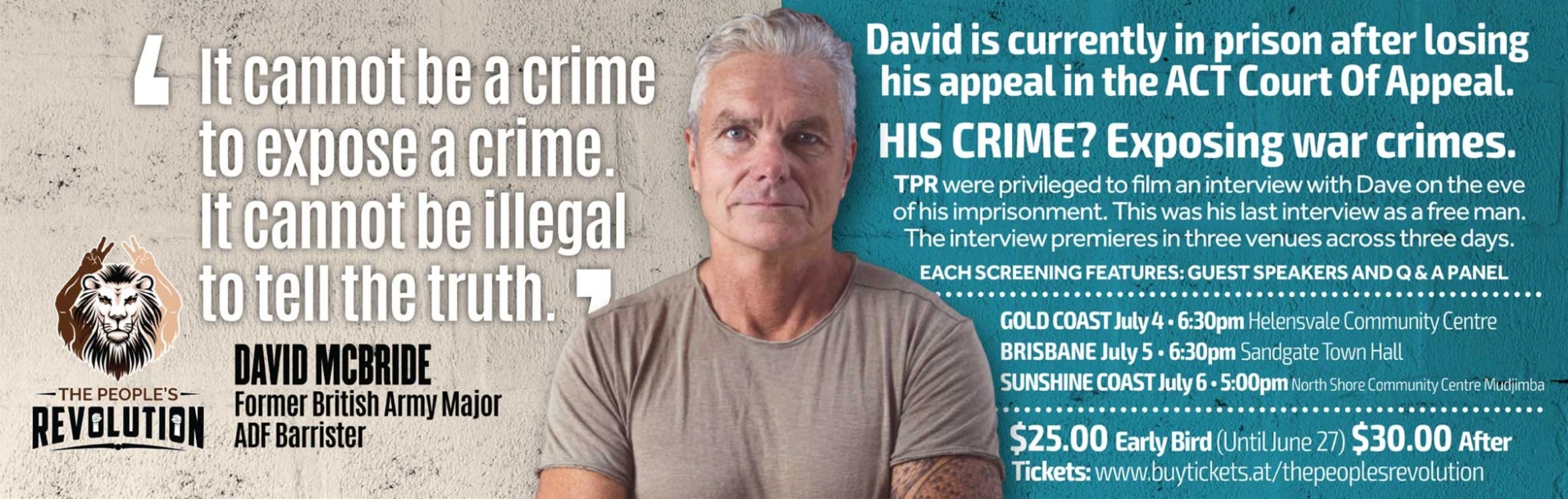 Buy tickets – McBride: The Last Interview (Gold Coast) – Helensvale ...