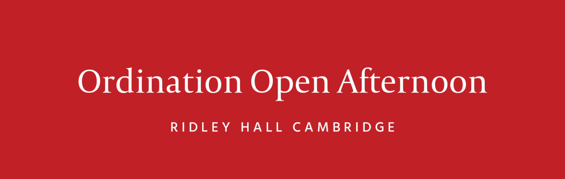 Book your place – Ridley Hall Open Day for Ordination Training – Ridley ...