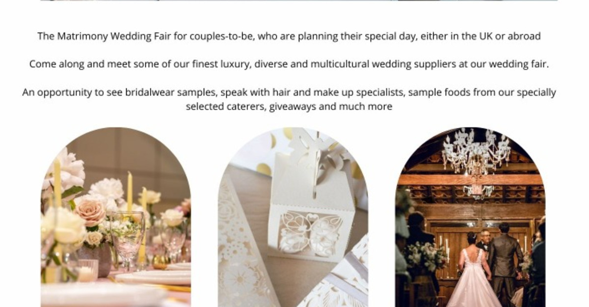 BOOK A STALL NOW! – The Matrimonio Wedding Fair 2024 – Allum Manor Hall ...