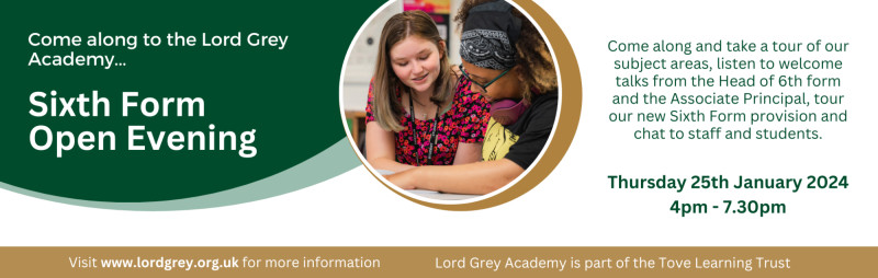 Select tickets – Lord Grey Academy Sixth Form Open Evening – Lord Grey ...
