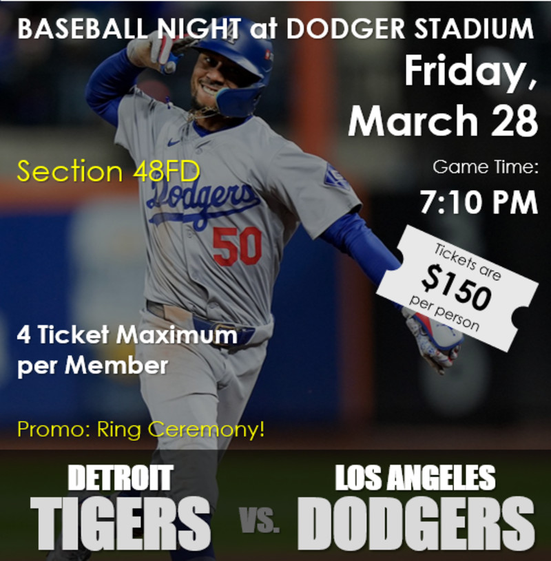 Buy tickets – Dodgers Baseball Game March 2025 - Ring Ceremony – Dodger ...