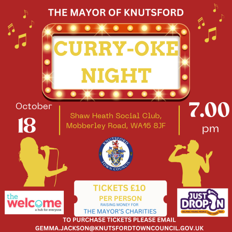 Buy tickets – Curry-Oke evening with the Mayor of Knutsford – Shaw ...