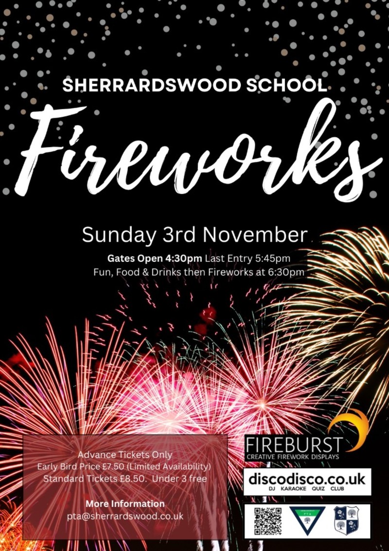 Select tickets – Sherrardswood School PTA Fireworks Display ...